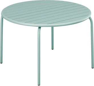 Vente-Unique Table de jardin ronde D.130 cm en m&eacute;tal - Vert amande - MIRMANDE de MYLIA
