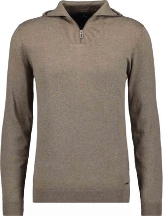 Ragman Herren Strickpullover mit Stehkragen und Zip (DE/NL/SE/PL, Alphanumerisch, L, Regular, Regular, Camel-084)
