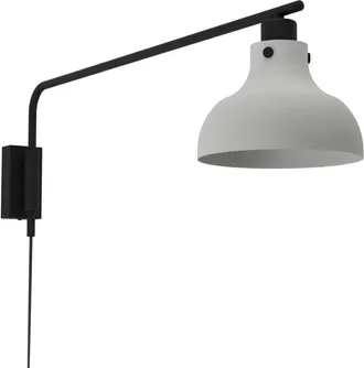 Eglo Wandleuchte innen Matlock, Wandlampe Industrial mit Schwenkarm, Leselampe aus Metall in Grau und Schwarz, Wohnzimmer und Schlafzimmer Lampe mit E27