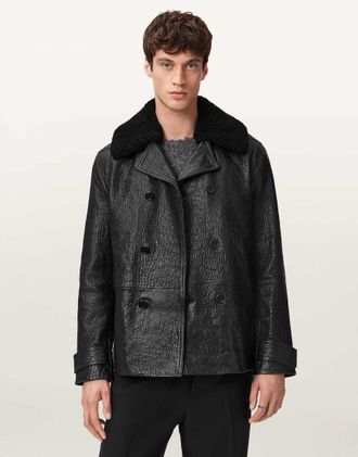 AllSaints Hamlet - Mantel in Schwarz