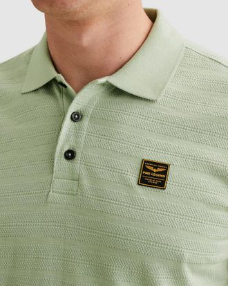 PME Legend Poloshirt Short sleeve polo jacquard jersey stripe mit Logo Stickerei