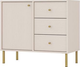 Selsey Selsey - oktio Buffet 1 porte avec 3 tiroirs - 84 cm - beige