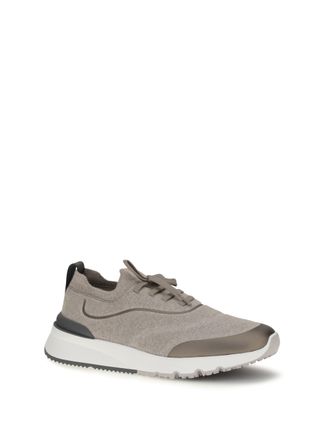 Brunello Cucinelli Techno Cotton Knit Sneaker - Brown