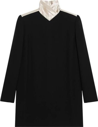 Valentino Garavani Robe Courte Crepe Couture Une &Eacute;paule - Femme - Robes - Noir - Taille: 38 FR