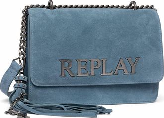 Replay Damen Handtasche aus Wildleder, Dusty Avio 472 (Blau), Onesize