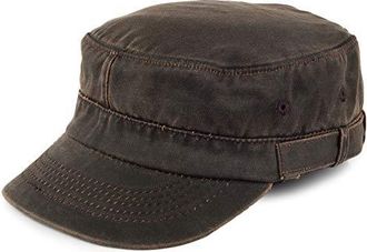 Dorfman Pacific Casquette Militaire en Coton Usé Marron S-M