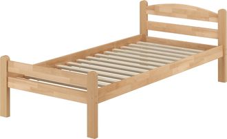 Erst-Holz Einzelbett Buche massiv 90x200 Bettgestell und wählbare Ausstattung V-60.45-09Rollrost inkl