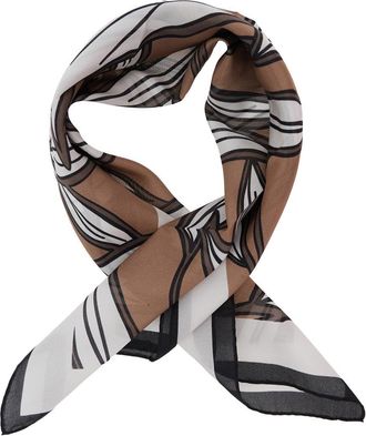 Brunello Cucinelli Geometric Print Silk Scarf - Brown