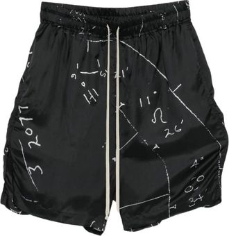 Rick Owens Homme, Shorts, Noir, Taille: M Drawstring Relaxed Fit Shorts
