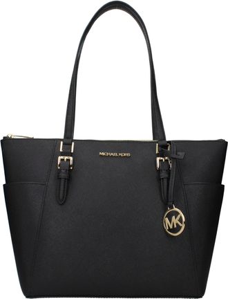 Michael Kors Schwarze Leder Schultertasche