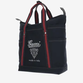 Gucci Mens Printed Fabric Bag Navy Cotton Shoulder