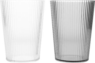 Artibetter 2 St&uuml;ck Sp&uuml;lbare Kunststoff Sp&uuml;lbecher f&uuml;r Zahnb&uuml;rsten Transparent und Rauchgrau Minimalistisches Design Bruchsicher Wiederverwendbar Badezimmer Zubeh