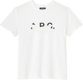 A.P.C. A.p.c., Homme, Tops, Blanc, Taille: S T-shirt &agrave; logo