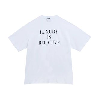 Moschino Luxury Is Relative Oversized T-Shirt - - Tops - Herren - Wei&szlig; - XL