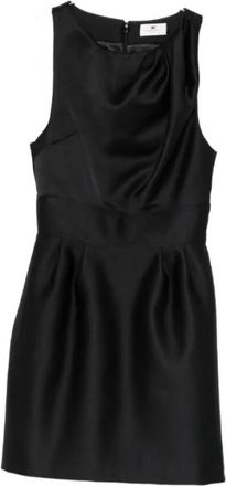 Elisabetta Franchi Femme, Robes, Noir, Taille: 40 FR Duchess Satin Dress