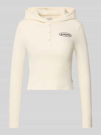 Guess Slim Fit Longsleeve mit Kapuze und Label-Stitching
