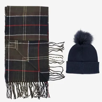 Barbour Scarf and Beanie Set - Multicolor