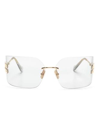 Miu Miu Eyewear 0MU54YS Oversized Rimless Sunglasses - Gold