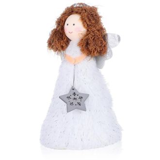 Valiclud Engel Weihnachtsbaumspitze Weiß Kleine Weihnachtsengel Tischdekoration Leichter Christbaumschmuck für Festliche Baumspitze und Weihnachtsbaum