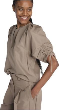 3.1 Phillip Lim Femme, Blouses et Chemises, Brun, Taille: 40 FR Camicia Shirred manica sbuffo