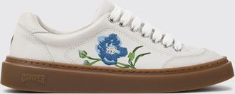 Camper Baskets Twins en cuir de veau avec broderies florales et semelle en caoutchouc