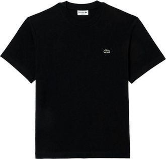 Lacoste Kurzarmshirt T-Shirt mit aufgesticktem Krokodil-Logo auf der Vorderseite