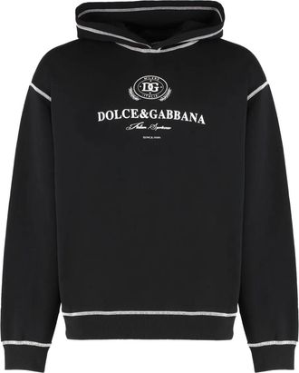 Dolce & Gabbana hoodie en coton &agrave; logo imprim&eacute; - Noir