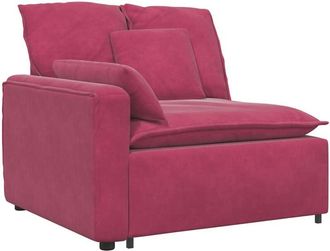 vidaXL Modulares Sofa Endmodul mit Armlehne Kissen Weinrot 100 cm Vidaxl