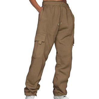 Generic Pantalon Cargo Femme Taille Haute Pantalons de Travail Surv&ecirc;tement Pantalon Jogging Femme Sarouel Hip Hop &Eacute;lastique Yoga Fitness avec Poches Taille &Eacute;l