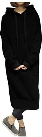 Generic Sweat &agrave; capuche surdimensionn&eacute; pour femme - Hauts longs &agrave; porter avec des leggings - Grande taille - Sweat &agrave; capuche long en polaire - Veste d&eacute;contrac