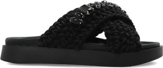 INUIKII Femme, Chaussures, Noir, Taille: 39 EU Woven Slides