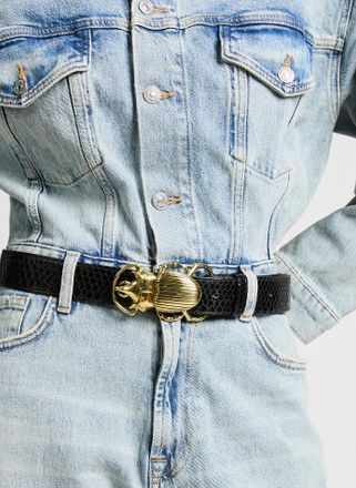 CLARIS VIROT K&auml;fer-G&uuml;rtel mit Python-Effekt - Schwarz