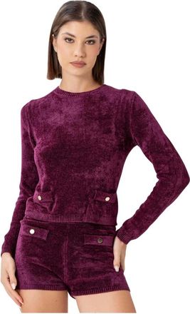 Kocca Femme, Pulls, Rouge, Taille: 36 FR Pull &Eacute;l&eacute;gant et Ajust&eacute; en Velours