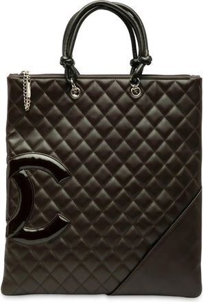 Chanel Shopper - Quilted Lambskin Cambon Ligne Flat Tote - Gr. unisize - in Braun - für Damen