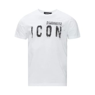 Dsquared2 Homme, Tops, Blanc, Taille: 2XL Icon Spray T-Shirt