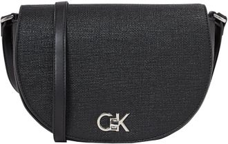 Calvin Klein Damen Crossbody Bag Tasche Saddle Bag mit Drehverschluss, Schwarz (Ck Black), Einheitsgr&ouml;&szlig;e