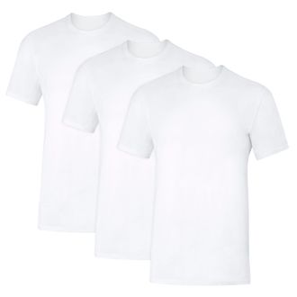Hanes Herren Unterhemd, Achselhemd, schwei&szlig;blockierendes T-Shirt, wei&szlig;, Rundhalsausschnitt, 3er-Pack, Weiss/opulenter Garten, XL
