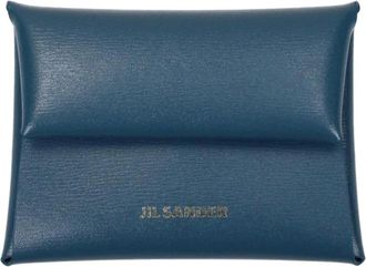 Jil Sander Femme, Accessoires, Bleu, Taille: ONE Size Portefeuille en cuir avec plusieurs fentes pour cartes et poche à monnaie