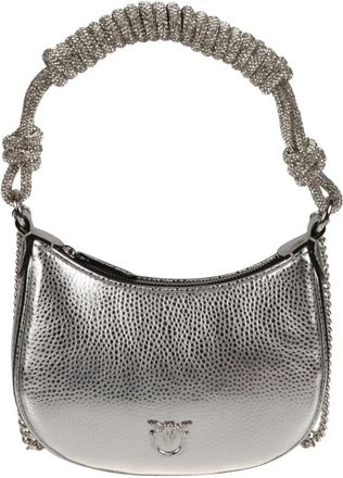 Pinko Pinko Crossbody Bags - Half Moon Baby Bag Metallic - Gr. unisize - in Gunmetal - f&uuml;r Damen
