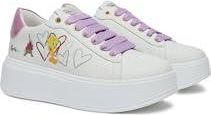 Braccialini Sneakers Lt Baskets blanches au design romantique et amusant, orn&eacute;es de d&eacute;tails multicolores et dun imprim&eacute; lat&eacute;ral avec Tweety, coeurs stylis&eacute;s et la