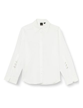 Pinko Damen Cast Away Musselin Hemd mit Piercing Bluse, Z04_weiß Brill, Large