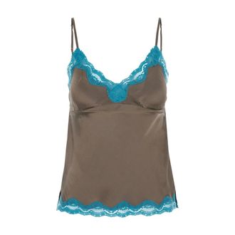 Gold Hawk Femme, Tops, Brun, Taille: 36 FR Chemise col V bicolore