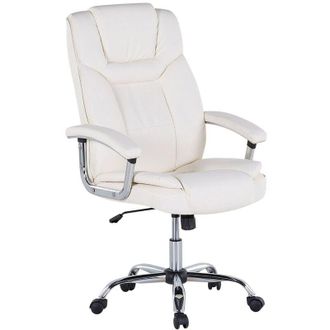 Beliani Beliani - Bürostuhl Hellbeige Kunstleder Gesteppt Höhenverstellbar Drehbar mit Wippfunktion Armlehnen Modernes Design Schreibtischstuhl Drehstuhl