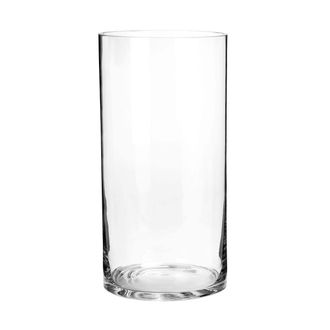 Butlers Vase aus Glas | Zylindrische Vase | B 15 x H 30 cm Transparent | als Tulpenvase, Kerzenhalter und Tischdeko