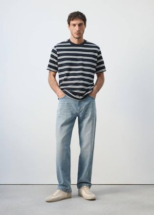 Mango T-shirt regular-fit rayures bleu marine - Homme - XXL - MANGO MAN