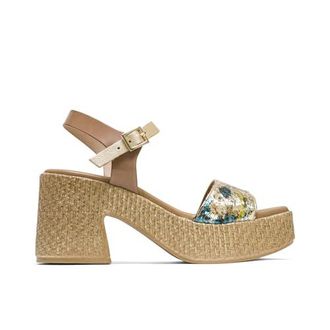 Porronet Jimena Sandales à talon en cuir métallisé taupe doré, Taupe doré, 39 EU