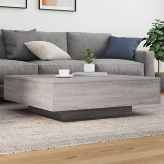 vidaXL Couchtisch mit LED-Leuchten Grau Sonoma 100x100x31 cm - Vidaxl