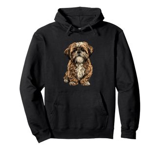 Whyitsme Design Roter Shih Tzu Hund Illustration Pullover Hoodie