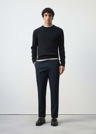 Mango Pantalon Dublino chino slim-fit bleu marine - Homme - 38 - MANGO MAN