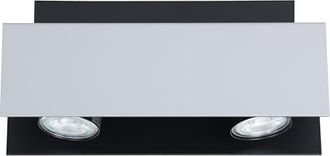 Eglo LED Deckenlampe Viserba, Deckenleuchte, Stahl in weissaluminium, schwarz, GU10 Fassung